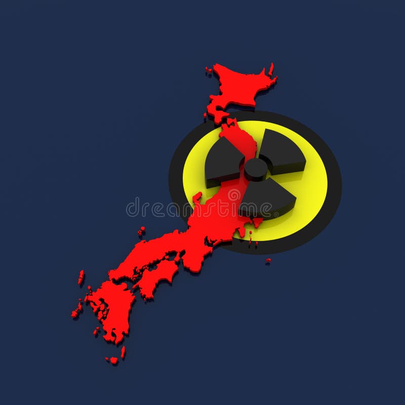 Japan - Nuclear Disaster - Red/blue Stock Illustration - Illustration ...