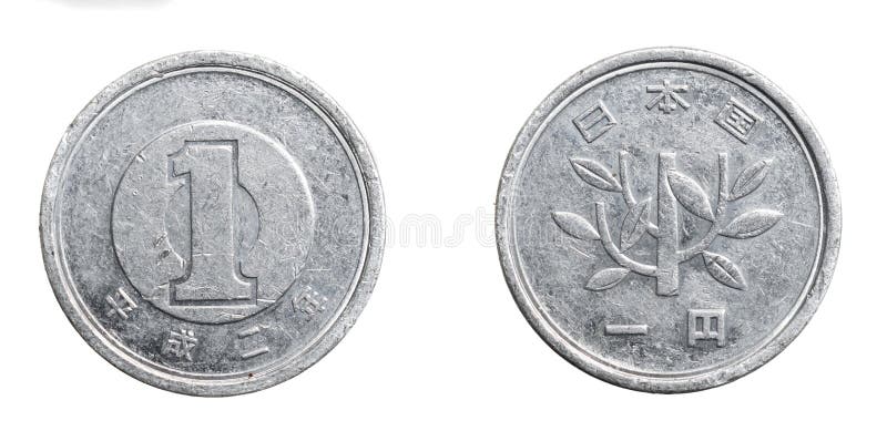 One Japanese Yen Coin Isolated White Background Stock Photos - Free ...