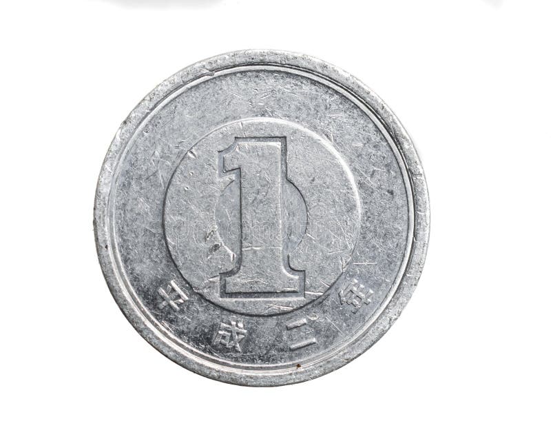 One Japanese Yen Coin Isolated White Background Stock Photos - Free ...