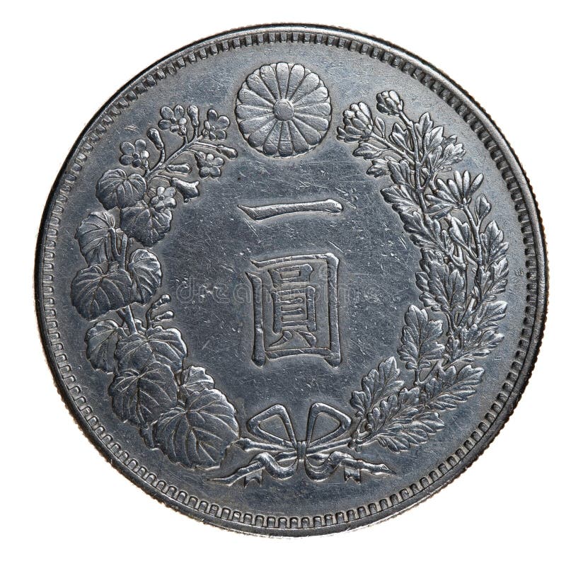 Japan One Yen Silver Coin Circa 1901 Stock Photo - Image of vintage ...
