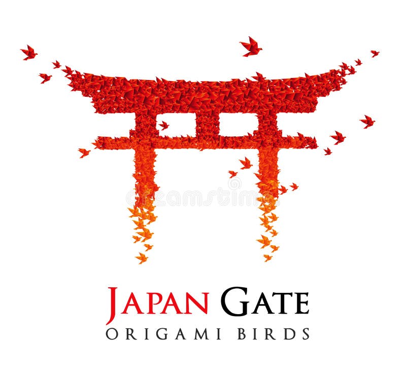 Japan origami gate Torii stock illustration. Illustration of decoration ...