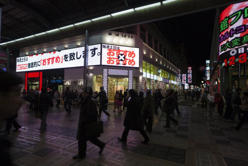 Japan - Osaka - the Dotonbori Street in the Night Editorial Image ...