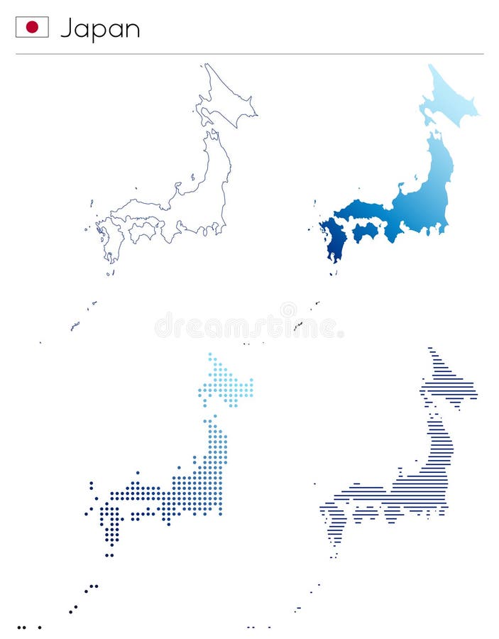 Japan - Geometrical Country Shape Stock Vector - Illustration of ...
