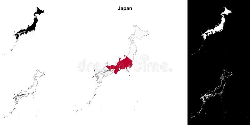 Japan outline map stock vector. Illustration of template - 323785017