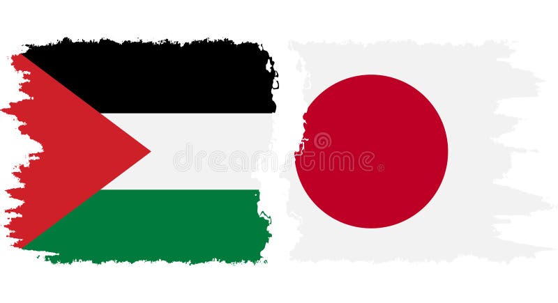 Japan and Palestine Grunge Flags Connection Vector Stock Illustration ...