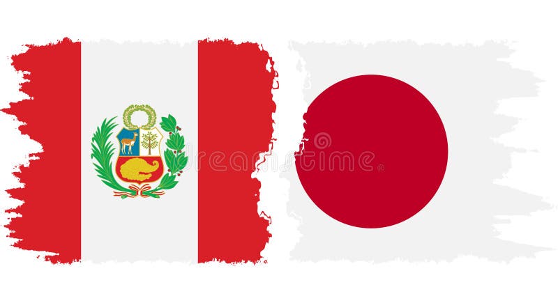 Japan and Peru Grunge Flags Connection Vector Stock Illustration ...