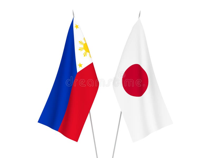 Philippines And Japan Two Flags Textile Cloth, Fabric Texture Stock ...