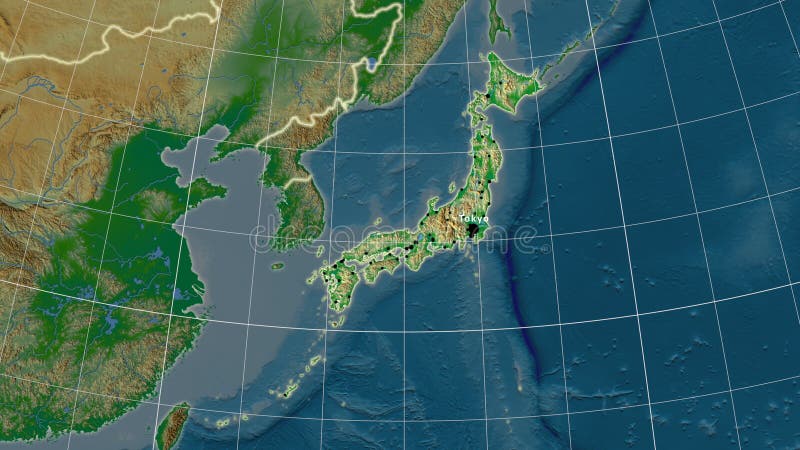 Japan - Physical. Composition, Borders Stock Illustration ...