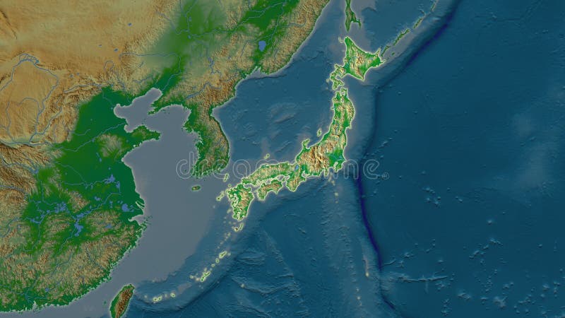 Japan - Physical. Composition Stock Illustration - Illustration of ...