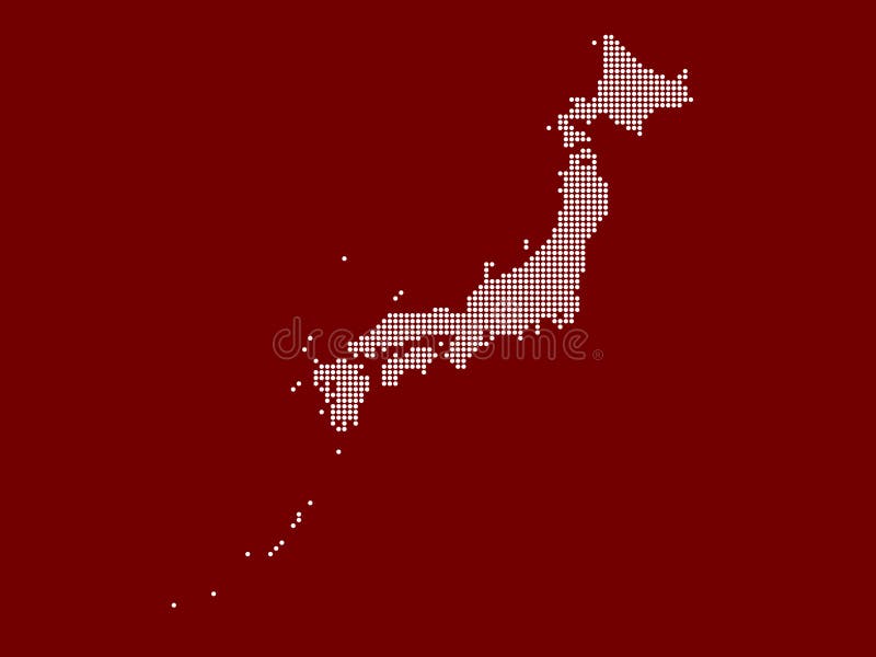 Pixel Map Of Japan. Vector Dotted Map Of Japan Isolated On White ...