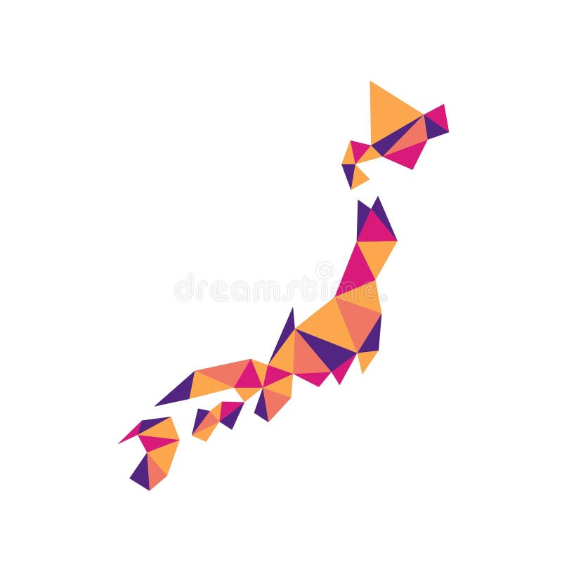 Japan Polygon Origami Style Map Stock Vector - Illustration of ...