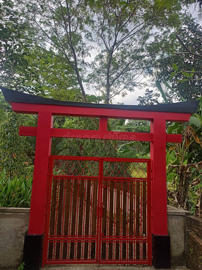 Japan Red Gate at Indonesia Stock Image - Image of gate, japanesse ...