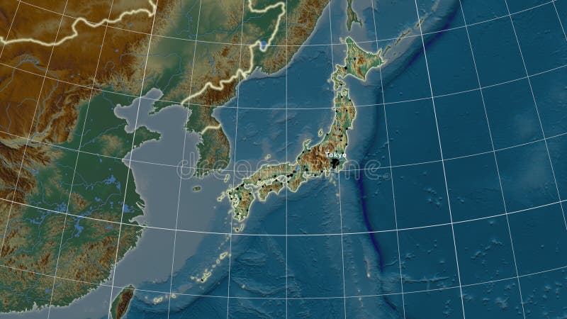 Japan - Relief. Composition, Borders Stock Illustration - Illustration ...