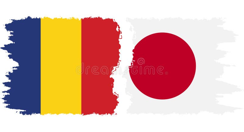 Japan and Romania Grunge Flags Connection Vector Stock Illustration ...