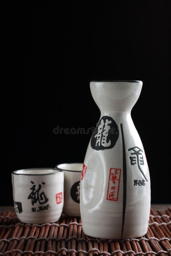 Japan sake bottle set stock photo. Image of fish, fresh - 88681082