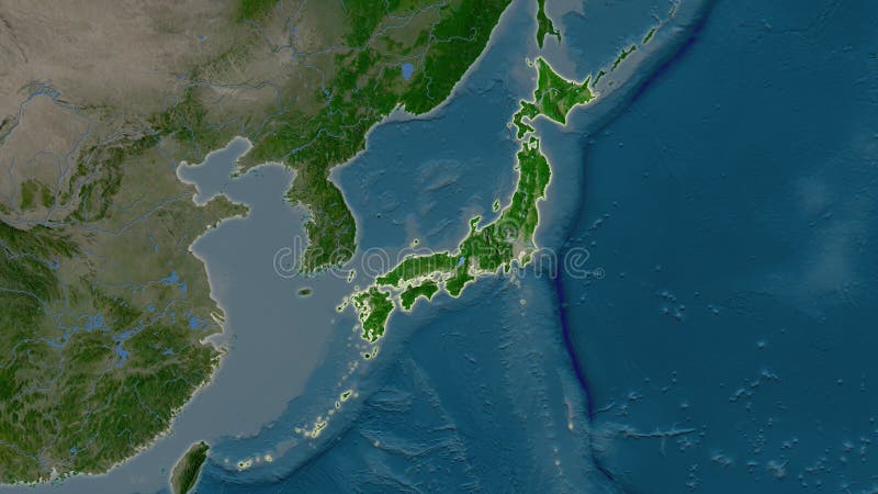 Japan - Satellite. Composition Stock Illustration - Illustration of ...