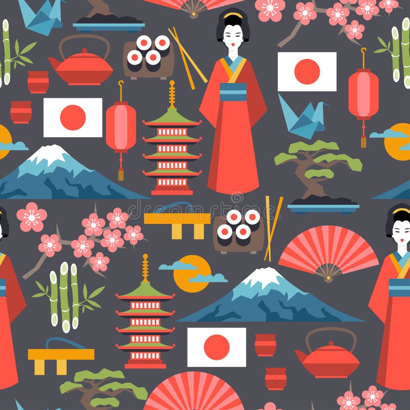 Japan seamless pattern stock vector. Illustration of backdrop - 50329578