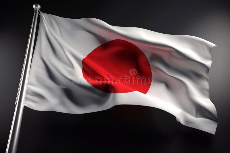 Japan Silk Flag. AI Generated Stock Illustration - Illustration of ...