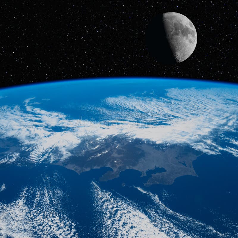 Japan from Space on Planet Earth Stock Image - Image of asian, city ...