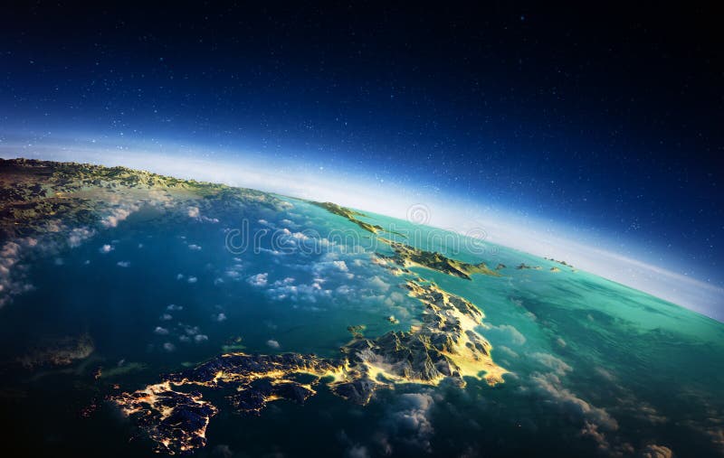 Japan on Earth from space stock photo. Image of japanese - 130232350