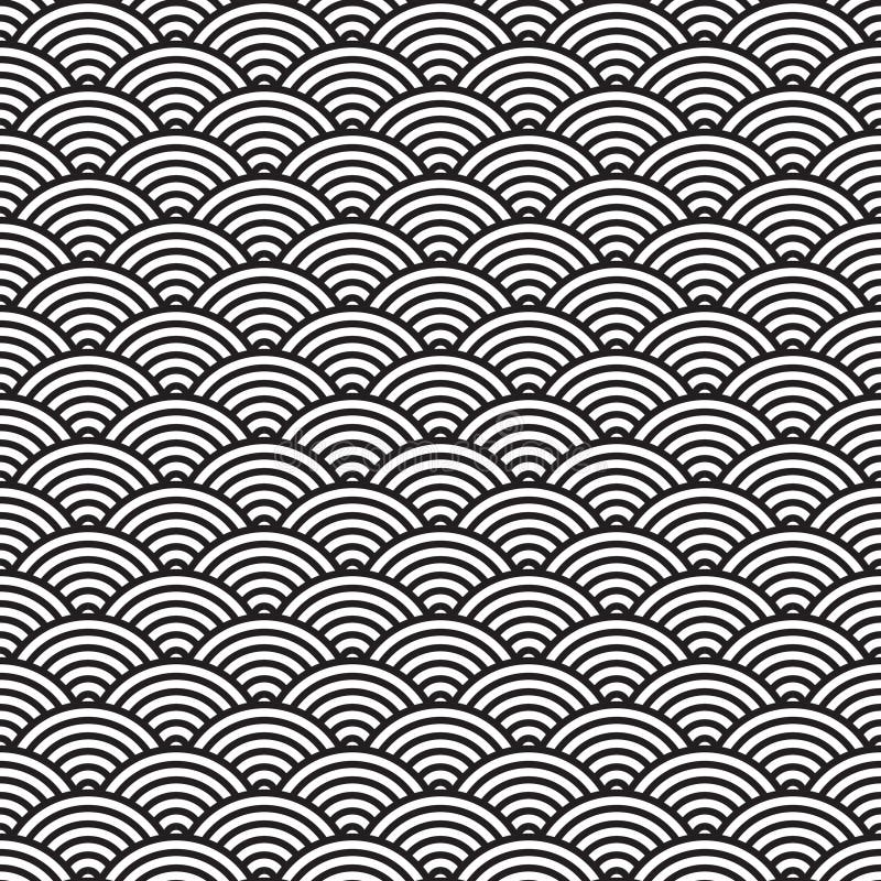 Japan Style Seamless Pattern Wave Round Stock Vector - Illustration of ...