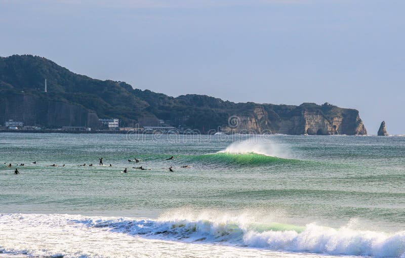 Japan Surf, Waves at the Beach in Japan Created by Typhoon Stock Photo ...