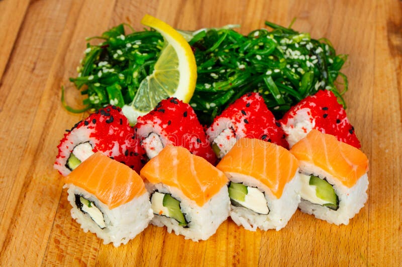 Japan sushi and roll stock photo. Image of fish, healthy - 121925396