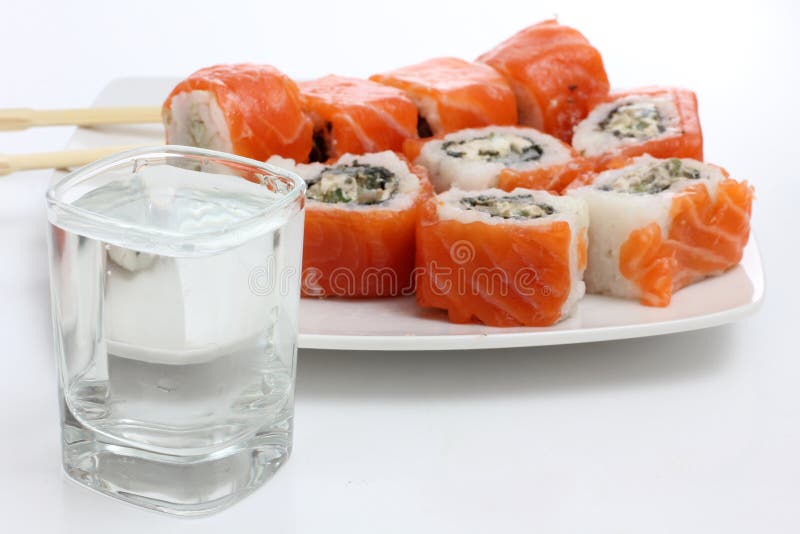 Japan sushi and sake stock photo. Image of rice, rolls - 24356600
