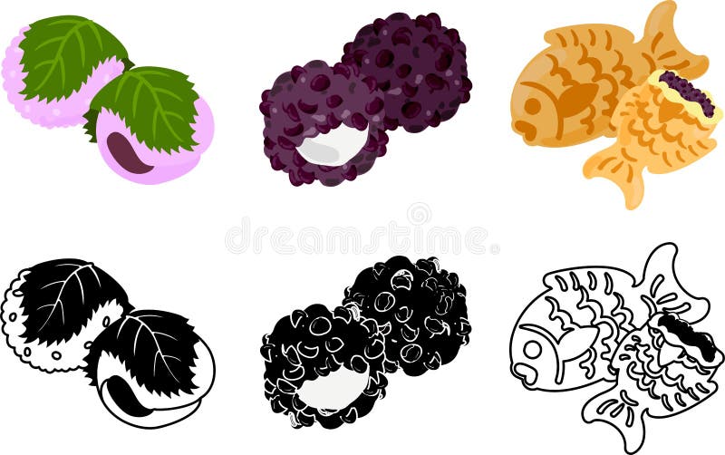 The Japanese sweets stock vector. Illustration of message - 177584244