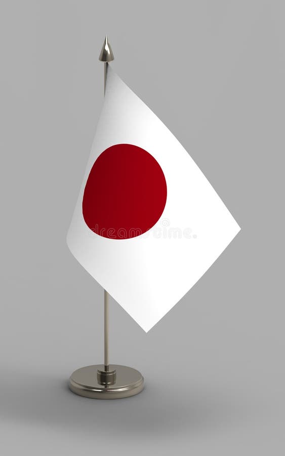 Japan Table Flag on a White Background. Stock Illustration ...