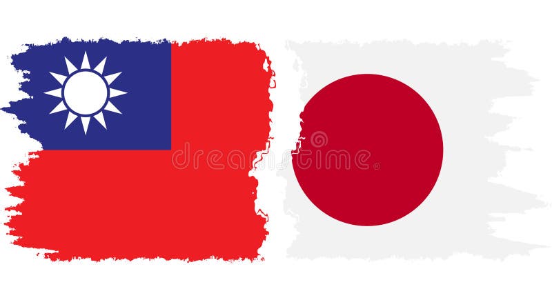 Japan and Taiwan Grunge Flags Connection Vector Stock Vector ...