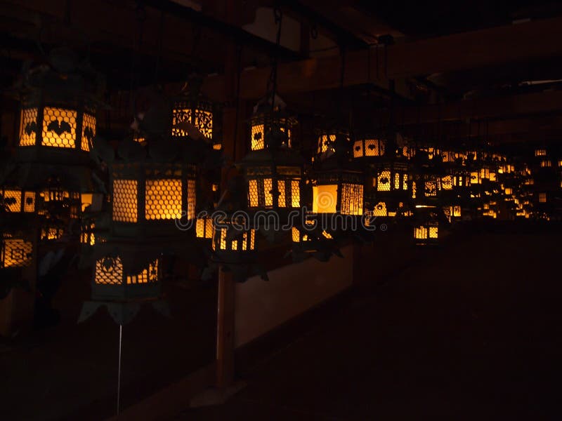 Japan Temple Traditional Lanterns Stock Photo - Image of shrinking ...