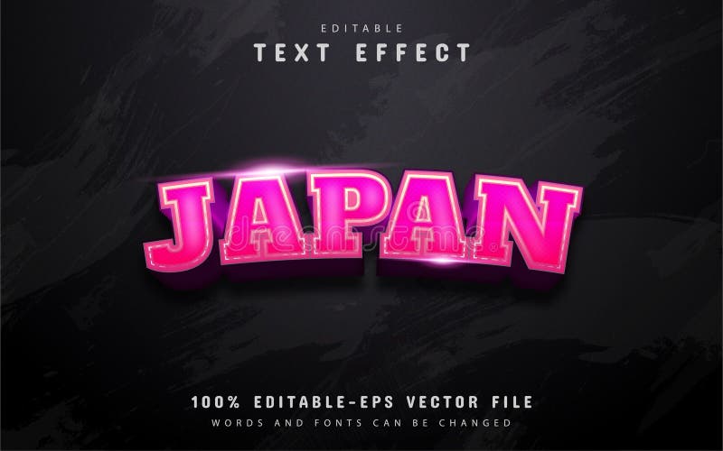 Japan Text, 3d Pink Gradient Text Effect Stock Vector - Illustration of ...