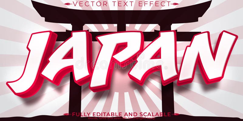 Japan Text Effect, Editable Asia and Temple Text Style Stock Vector ...