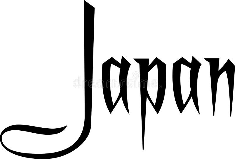 Japan text with map stock vector. Illustration of symbol - 3770589