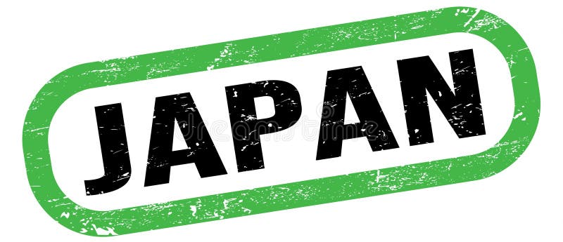 JAPAN, Text Written on Green-black Stamp Sign Stock Illustration ...