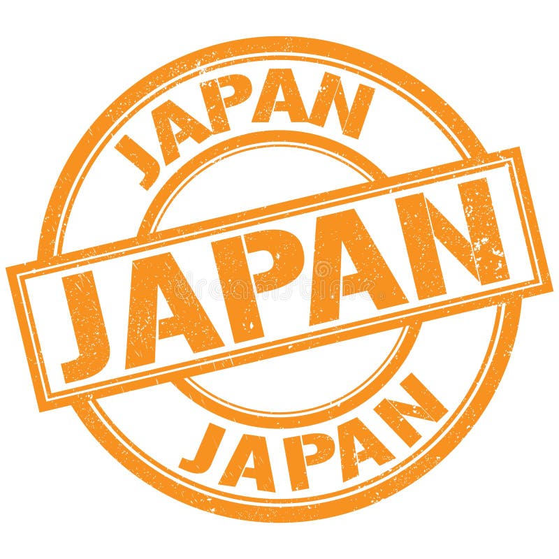 JAPAN Text Written on Orange Stamp Sign Stock Illustration ...