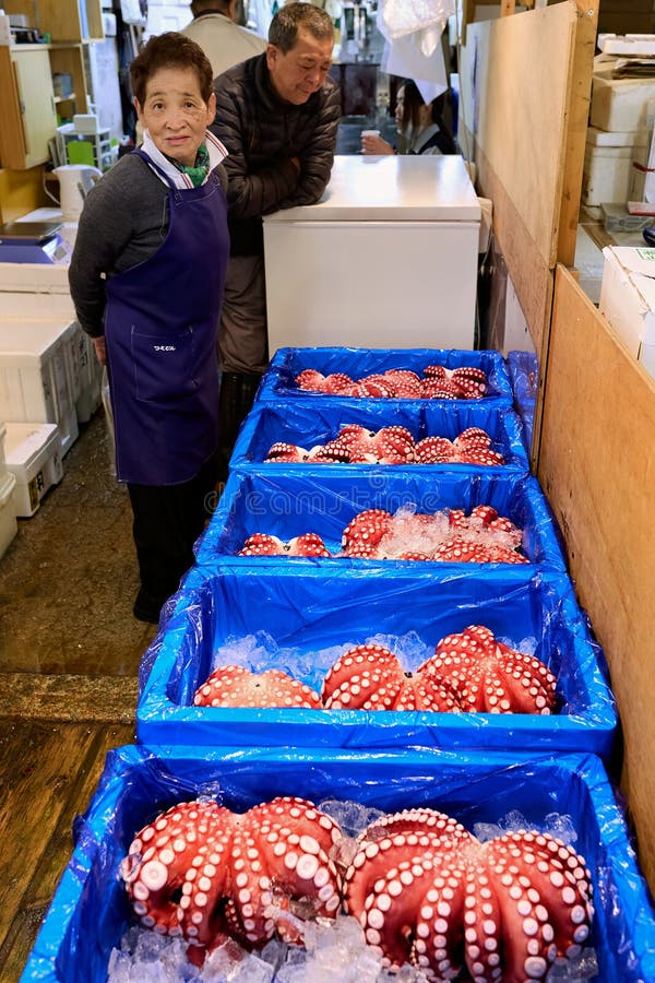 Japan. Tokyo. the Fish Market Editorial Stock Photo - Image of comfort ...