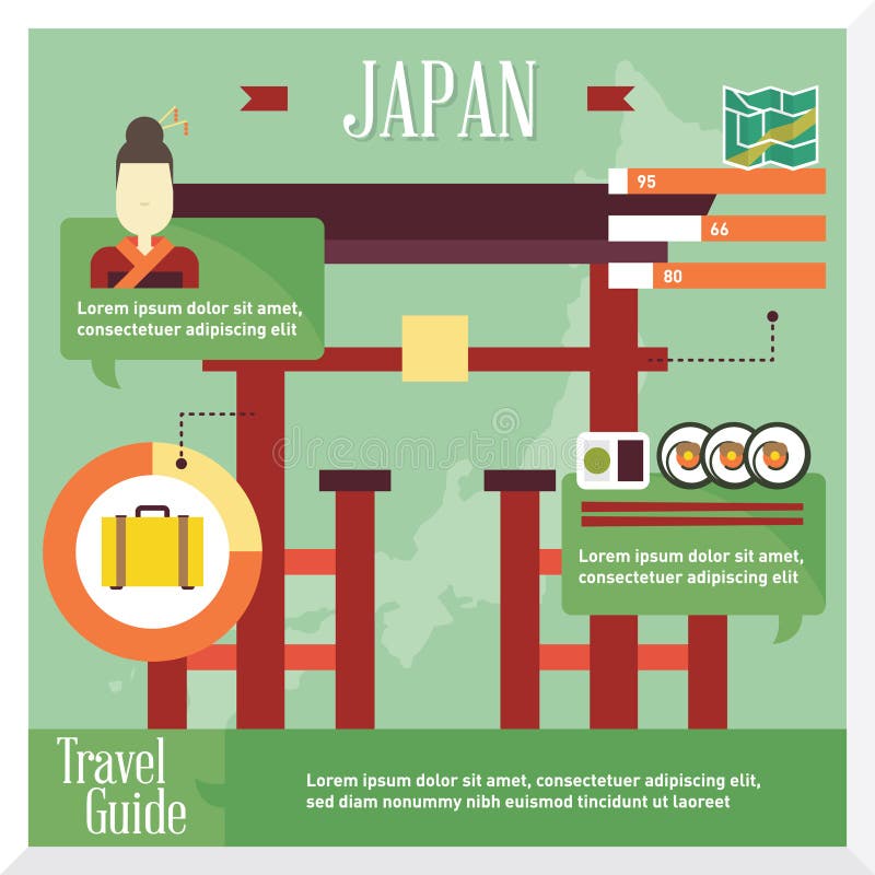 Japan Travel Infographic. Vector Illustration Decorative Design Stock ...