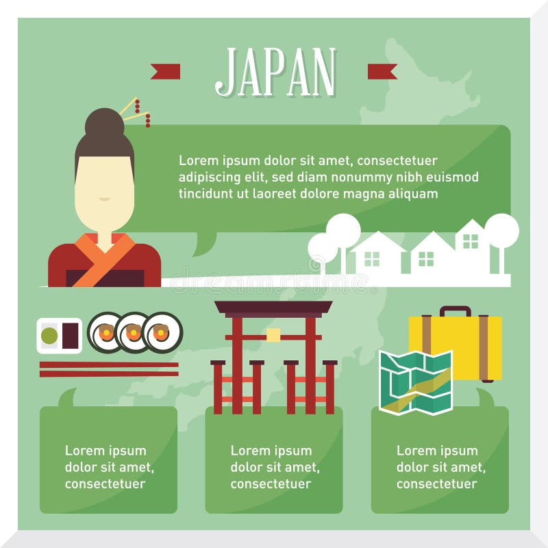 Japan Travel Infographic. Vector Illustration Decorative Design Stock ...