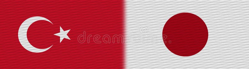 Japan and Turkey Turkish Fabric Texture Flag Stock Illustration ...