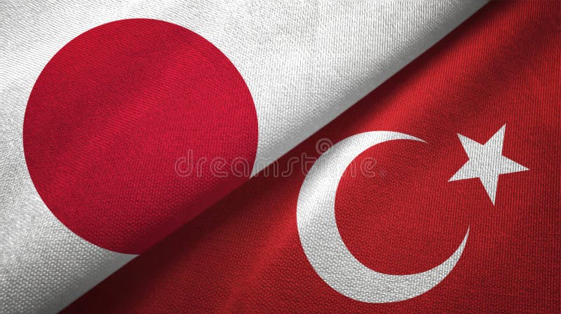 Japan and Turkey Flags. Vector Illustration. Stock Illustration ...