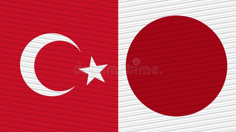 Japan and Turkey Two Half Flags Together Stock Illustration ...