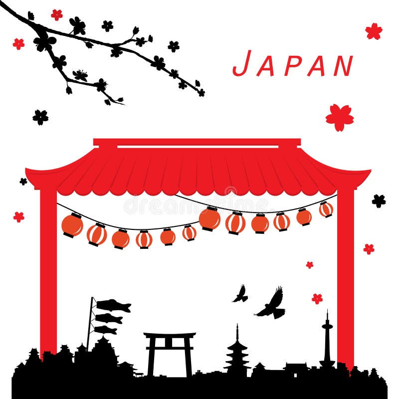 Japan View Travel Photo Frame Memory Vector Stock Vector - Illustration ...
