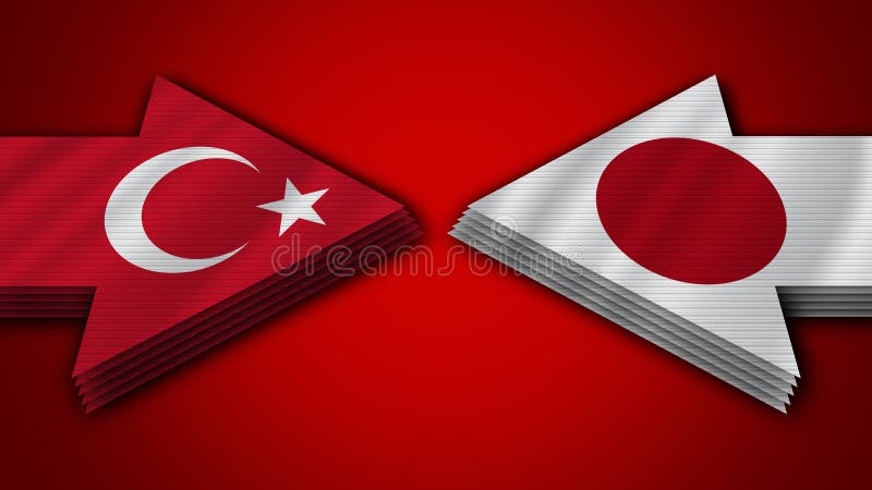 Japan Vs Turkey Turkish Arrow Flags â€“ 3D Illustrations Stock ...