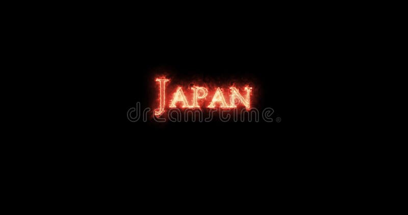 Japan Written with Fire. Loop Stock Video - Video of national, people ...