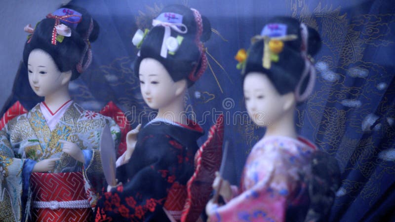 Japanese Dolls on Display with Fan Stock Photo - Image of doll, woman ...