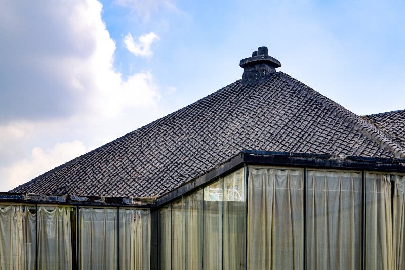 Japanese Architectural Style Brick Roof Stock Photo - Image of ...