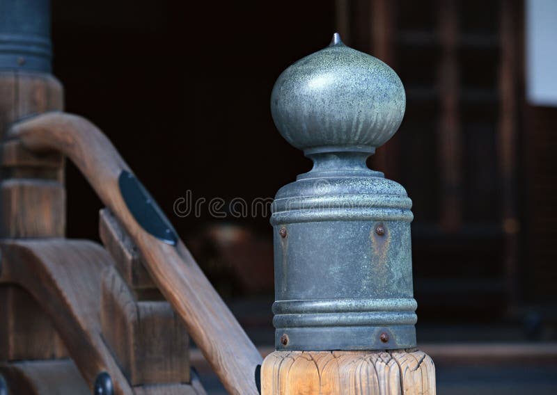 Japanese Architecture Metallic Handrails Close Up Background Stock ...