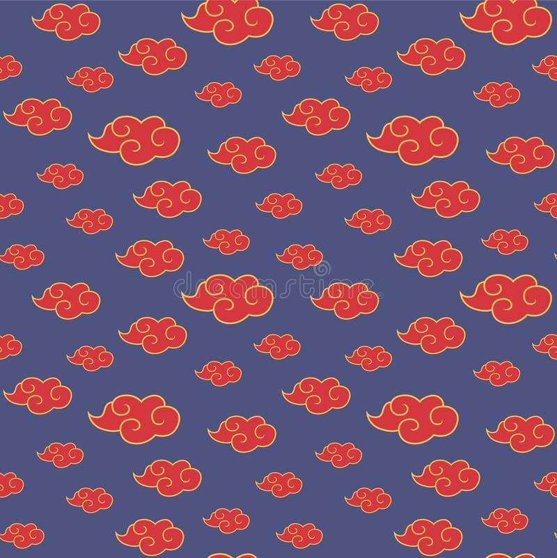 Japanese Art Cloud Motif Vector Seamless Pattern Stock Vector ...